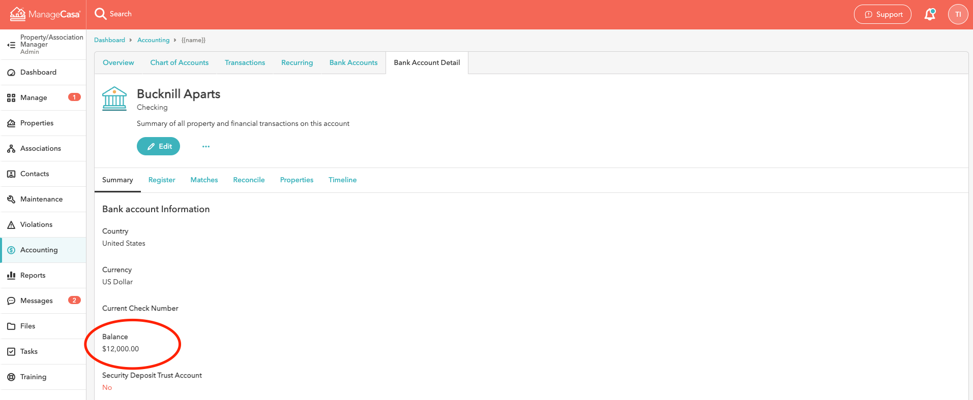 How do I adjust my bank account balance in my ManageCasa account ...