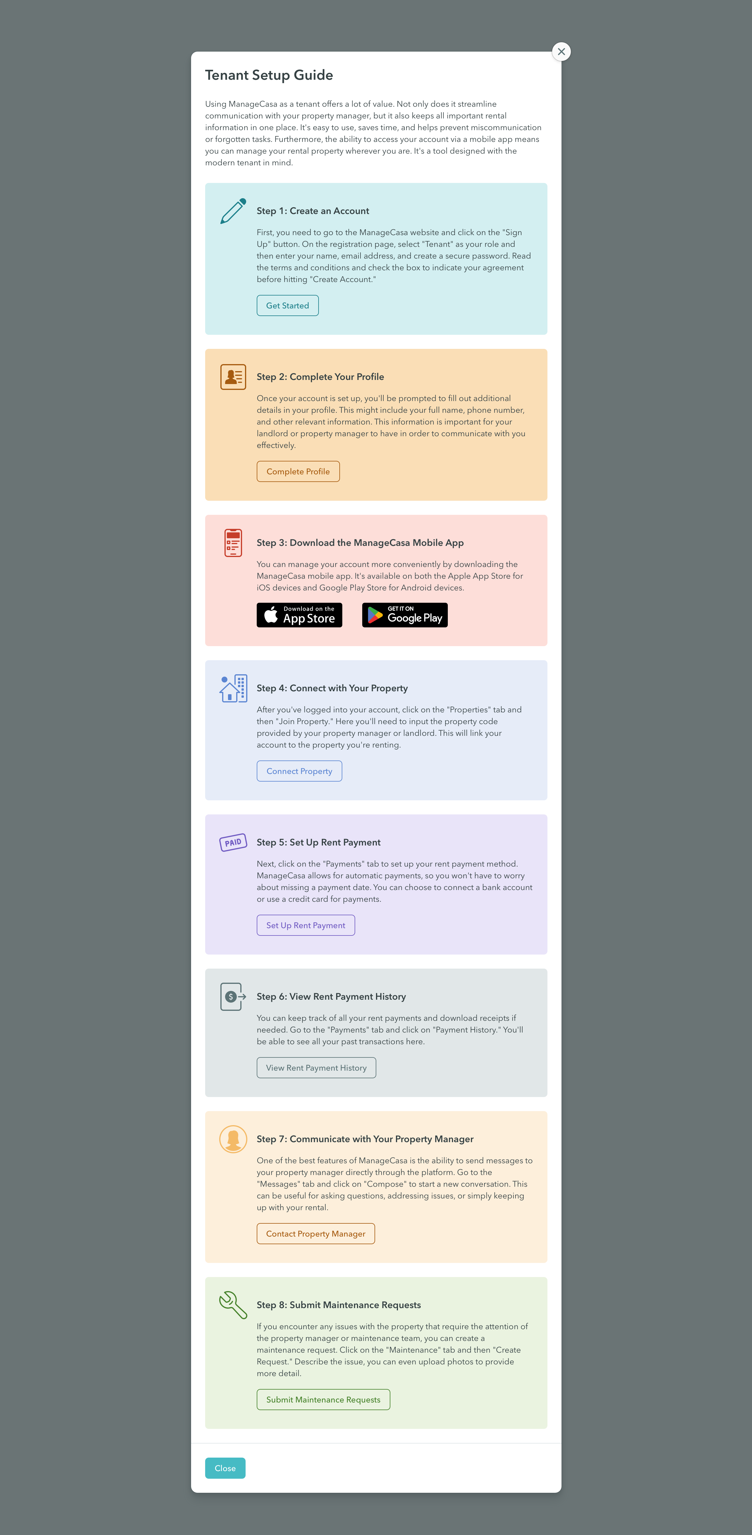 Tenant Setup Guide – ManageCasa