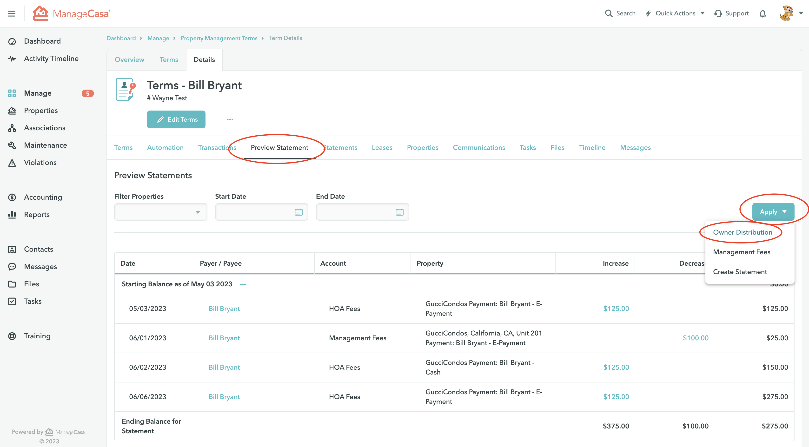 Part 2: Management fees and Creating the Owner Distribution ...